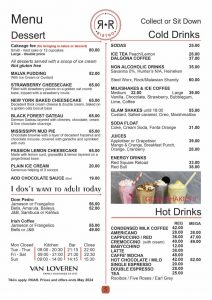 R&R Bistro – PLEASE NOTE NO CASH PAYMENTS-CARD PAYMENTS ONLY